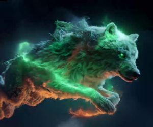 Leaping Wolf Live Wallpaper - MyLiveWallpapers.com