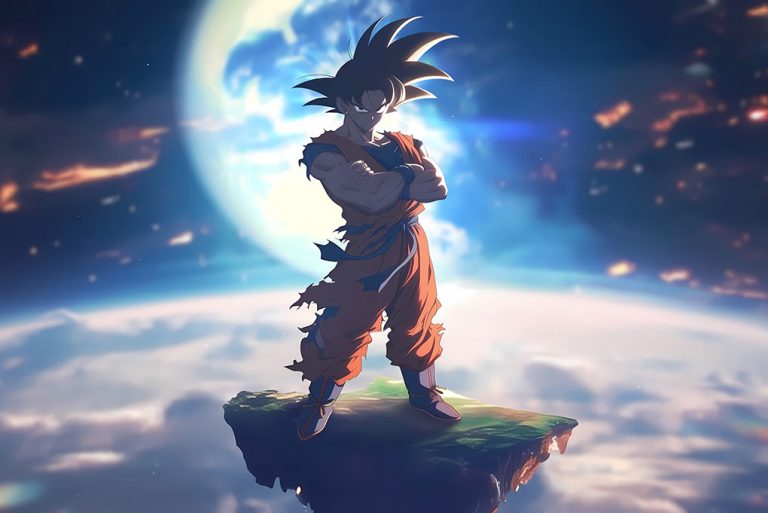 Goku in Space Depth Parallax Wallpaper - MyLiveWallpapers.com
