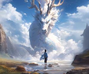 White Mythical Dragon Live Wallpaper - MyLiveWallpapers.com