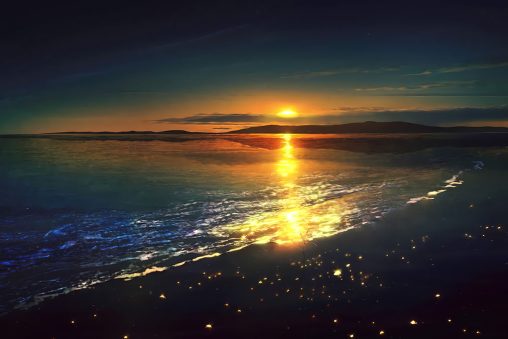 Sunset Beach Waves Depth Parallax Wallpaper - MyLiveWallpapers.com