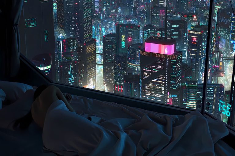 Cyberpunk High Rise Apartment Depth Parallax Wallpaper ...