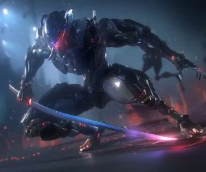 Robot Samurai Sparks Live Wallpaper - MyLiveWallpapers.com