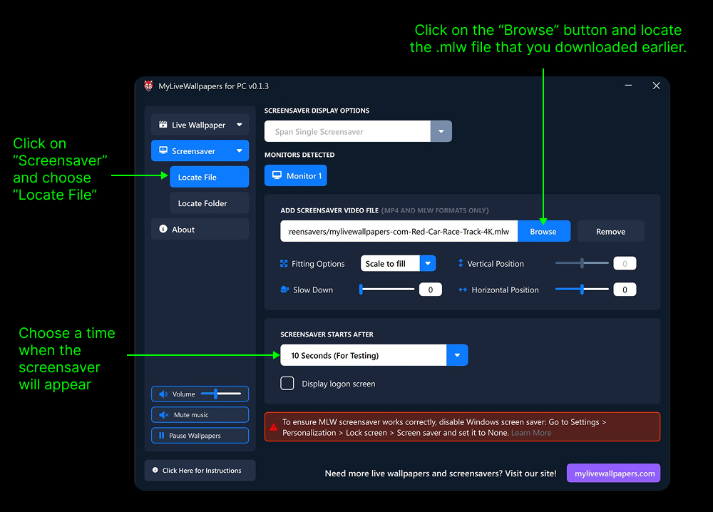 How to Set Screensaver on Your Desktop PC Using MLW Software ...